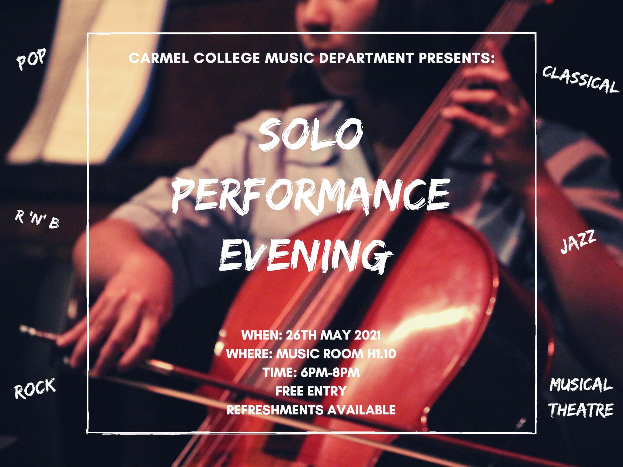 Music - Solo Performance Evening - Carmel College